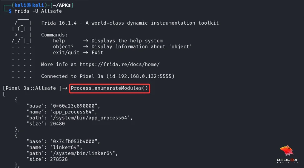 Exploring Native Modules In Android With Frida Redfox Security Pen