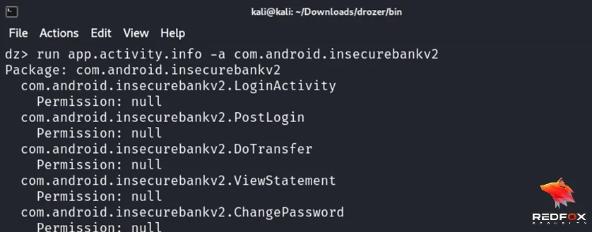 How To Exploit Android Activities Redfox Security Pen Testing Services